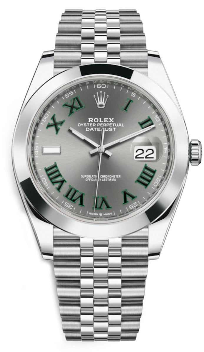 Rolex Datejust 41mm Smooth Bezel "Wimbledon" Dial Jubilee - 126300 - N ...